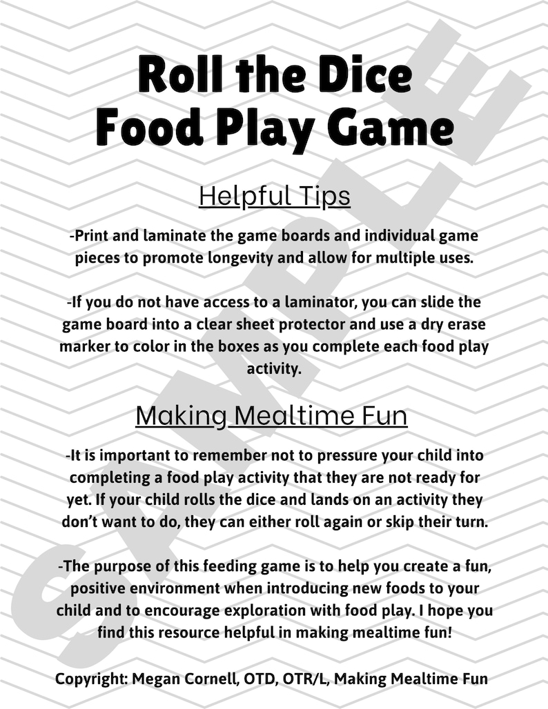 Roll the Dice Food Play Games - Making Mealtime Fun for Picky Eaters ...