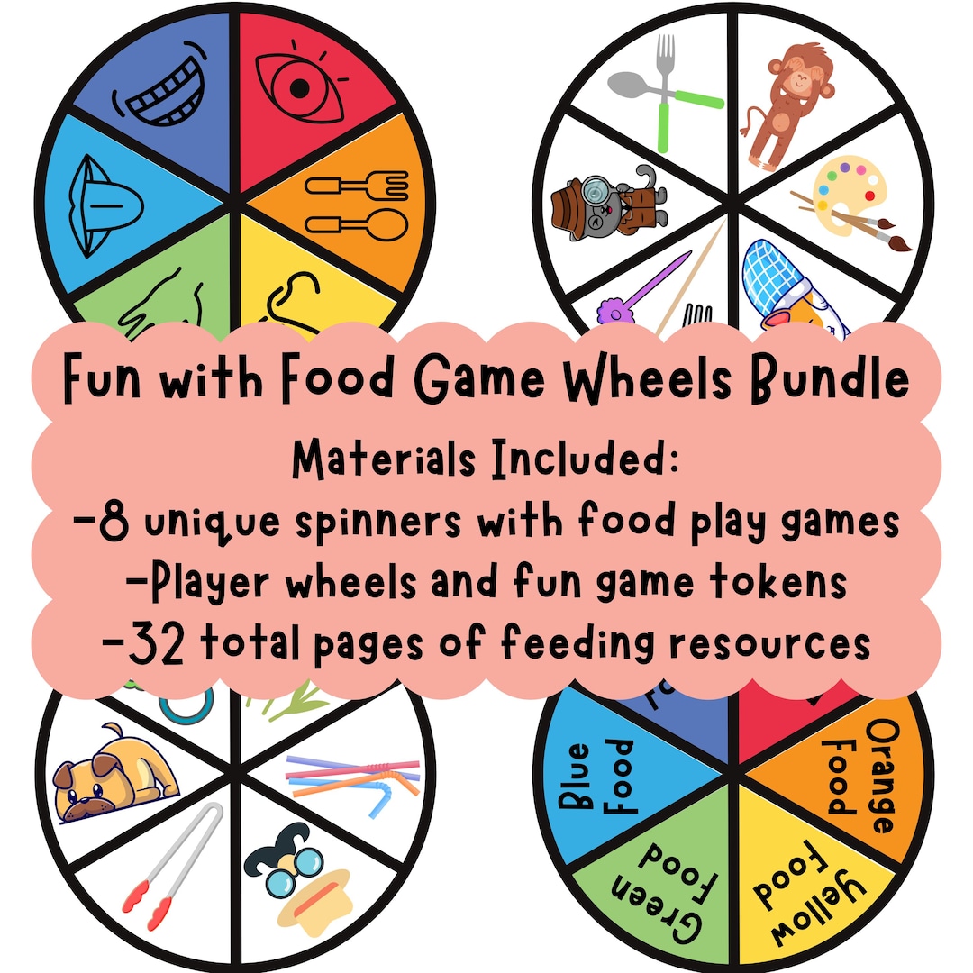Fun With Food Game Wheels Bundle - 8 Unique Spinners - Making Mealtime ...