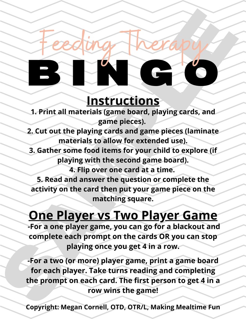 Fun With Food Bingo - Making Mealtime Fun for Picky Eaters - Feeding ...
