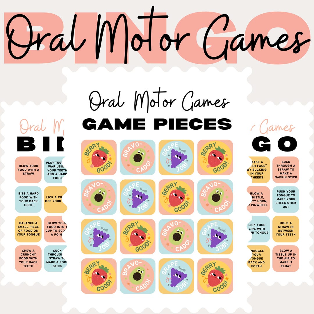 Oral Motor Bingo Games for Feeding Therapy - Making Mealtime Fun for ...