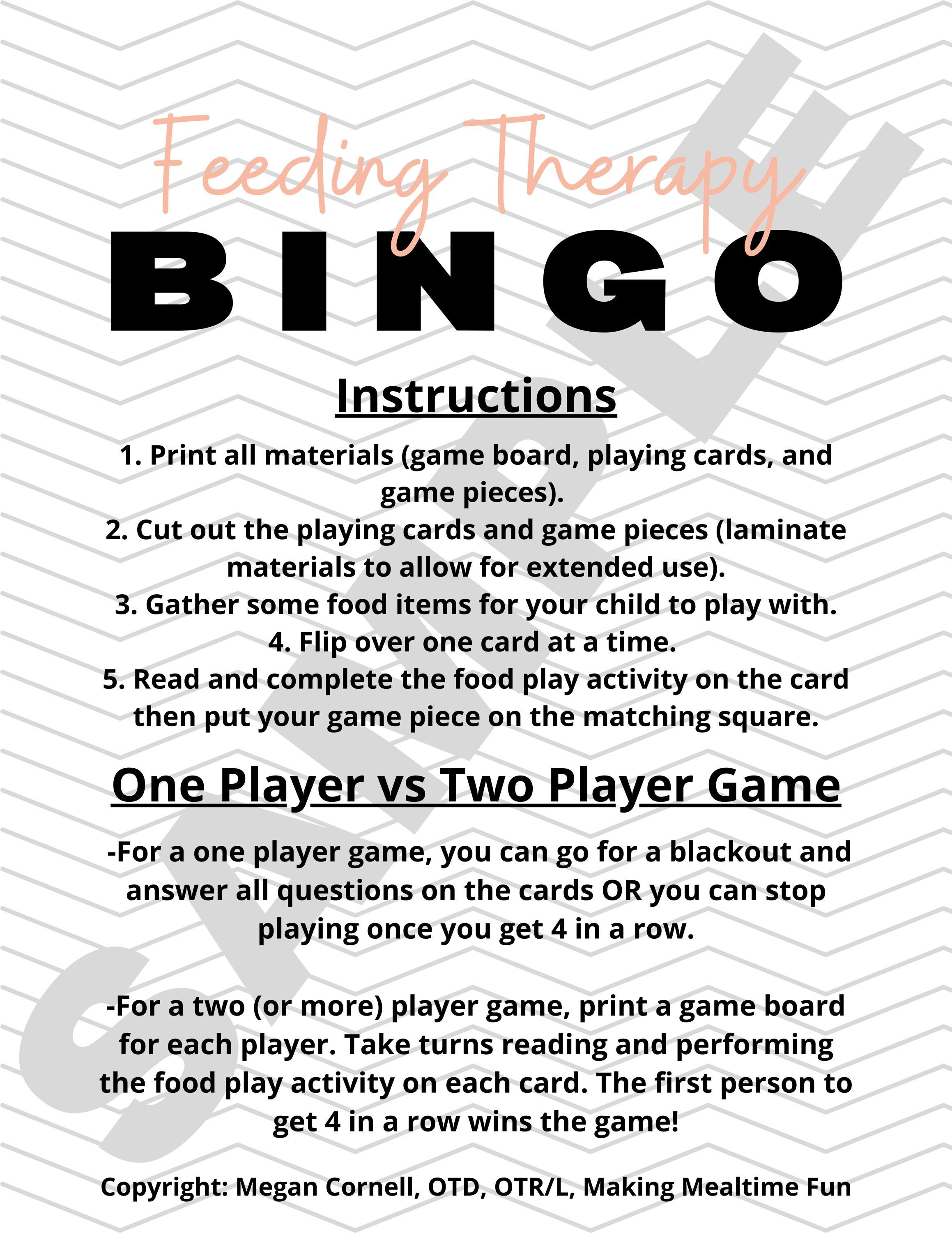 Play With Food Bingo Games - Making Mealtime Fun for Picky Eaters ...
