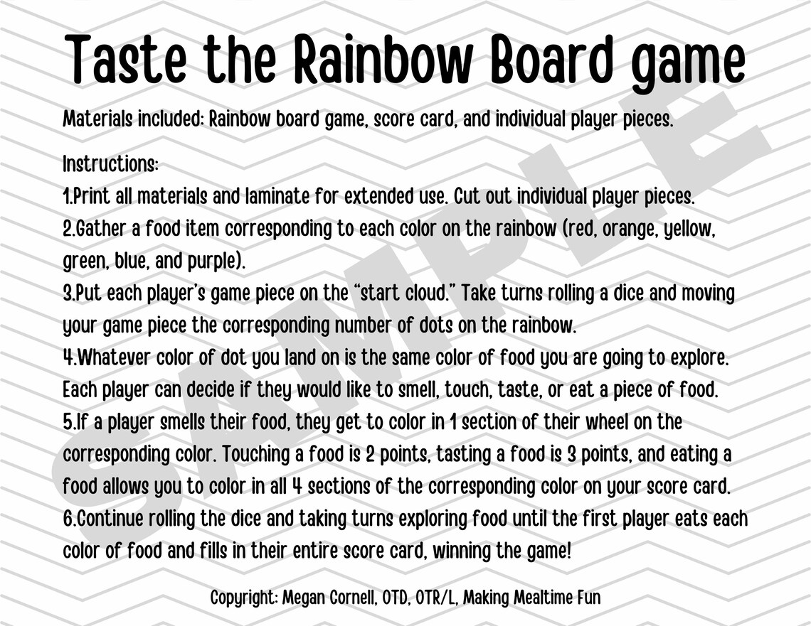 Making Mealtime Fun Boardgames - Chutes and Ladders, Taste the Rainbow ...