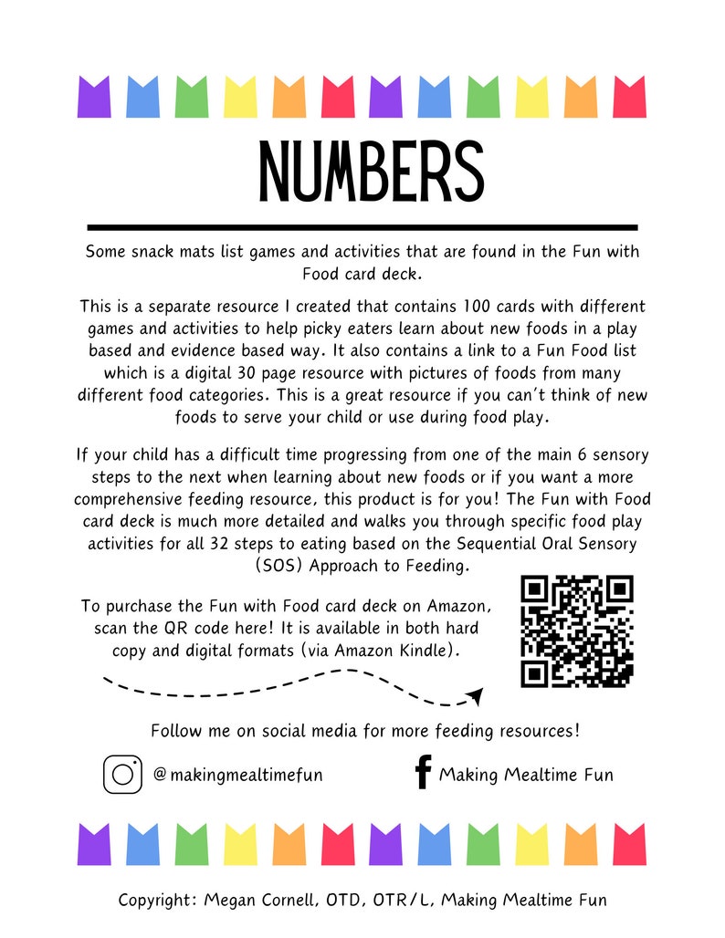 Numbers Snack Mats: Fun Food Play Placemats (digital Download) - Etsy