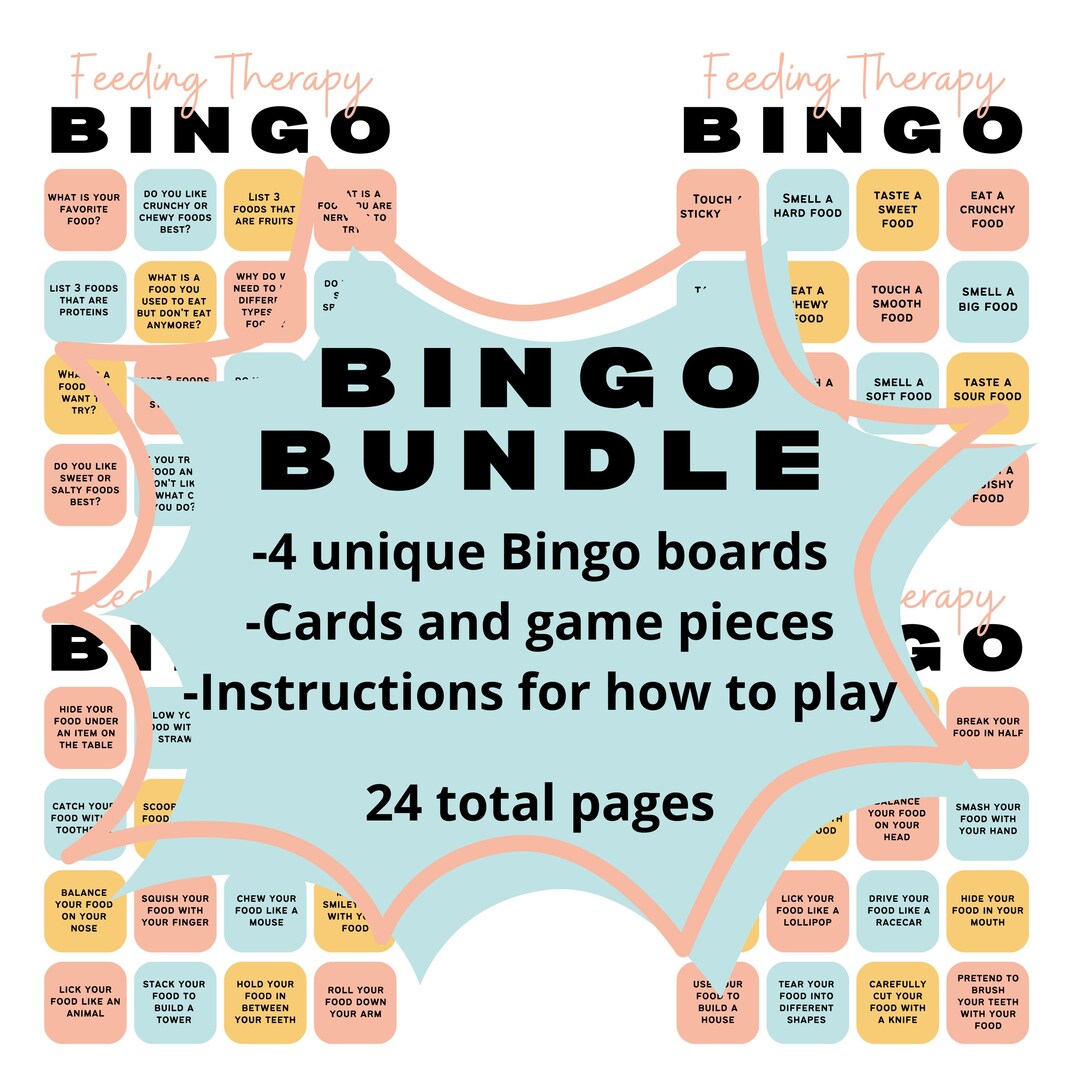 Feeding Therapy Bingo Bundle - 4 Unique Game Boards - Making Mealtime ...