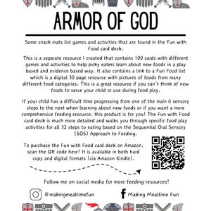Armor of God Snack Mats, Printable Placemats for Picky Eaters, Making ...