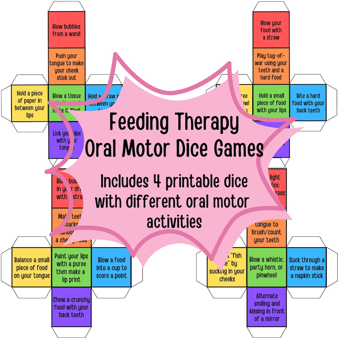 Oral Motor Dice Games for Feeding Therapy - Making Mealtime Fun for ...