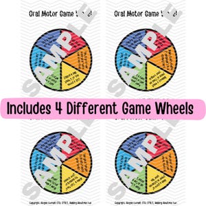 Oral Motor Games Bundle - Game Dice, Bingo Boards, Spinners - Making ...