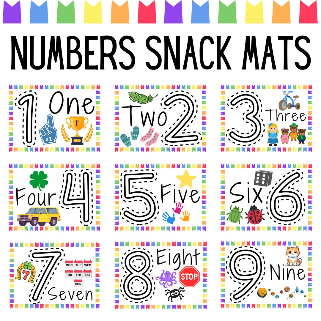 Numbers Snack Mats, Printable Placemats for Picky Eaters, Making ...