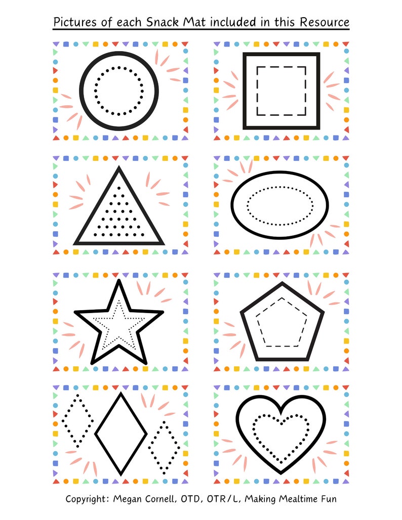 Shapes Snack Mats: Fun Food Play Placemats (digital Download) - Etsy