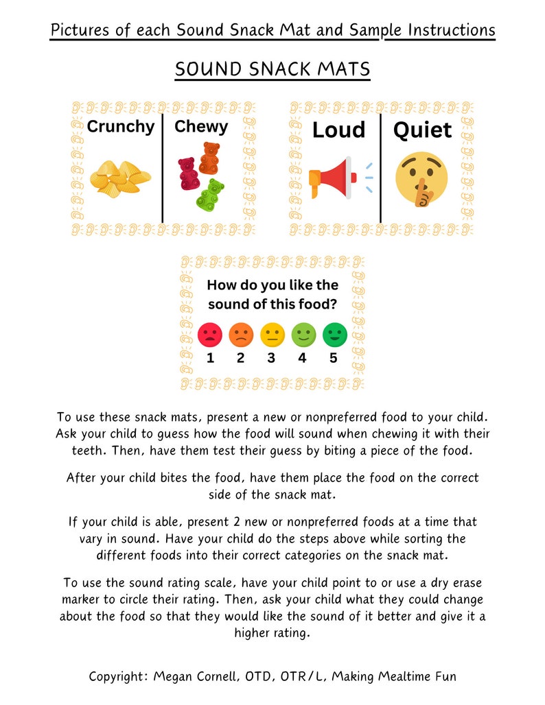 Five Senses Snack Mats: Fun Mealtime Placemats (printable) - Etsy