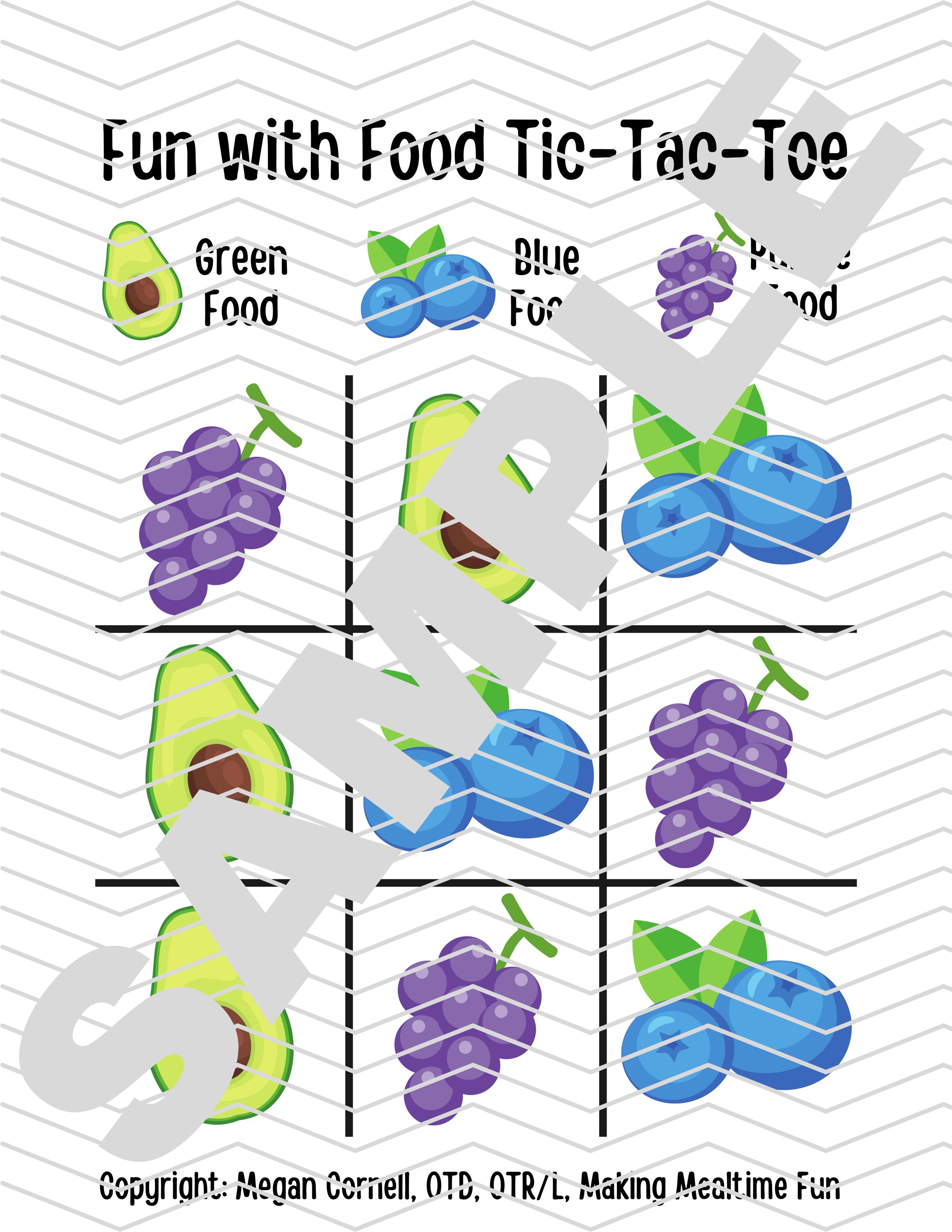 Fun With Food Tic-tac-toe Boardgame - Making Mealtime Fun for Picky ...