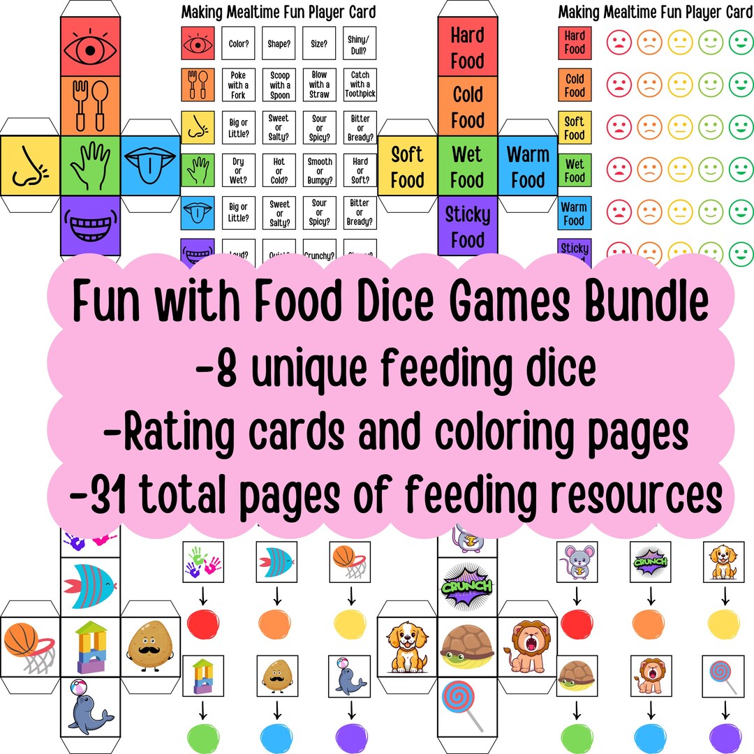 Fun With Food Dice Games Bundle - Food Play Activities - Making ...