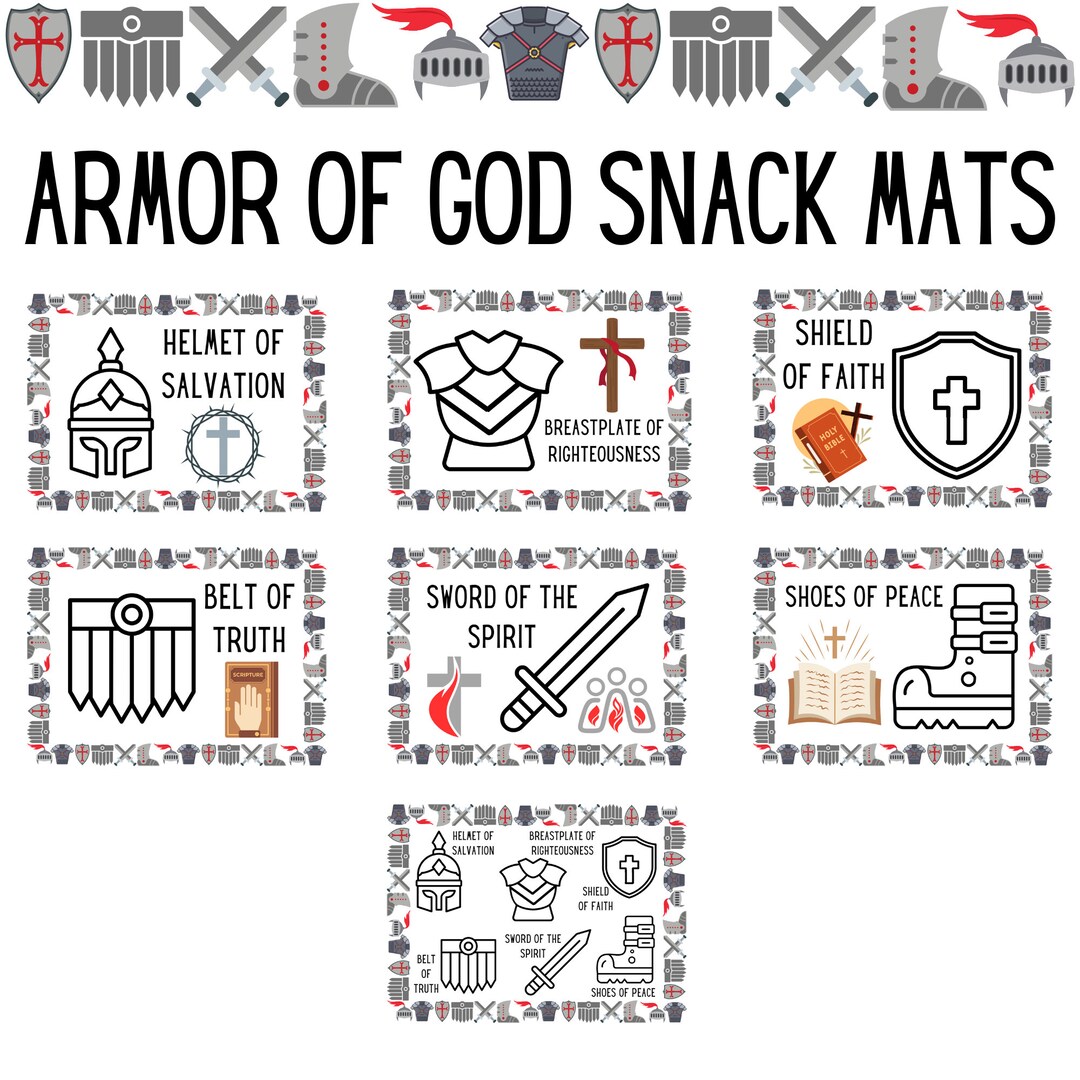 Armor of God Snack Mats, Printable Placemats for Picky Eaters, Making ...