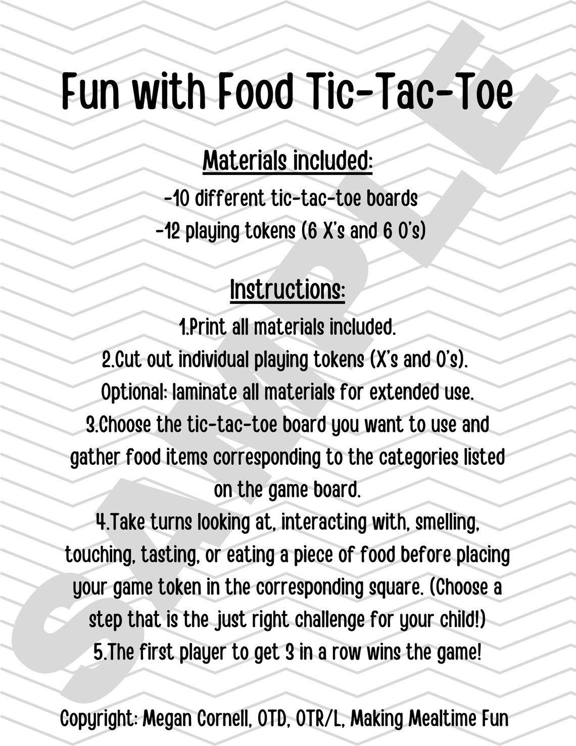 Fun With Food Tic-tac-toe Boardgame - Making Mealtime Fun for Picky ...