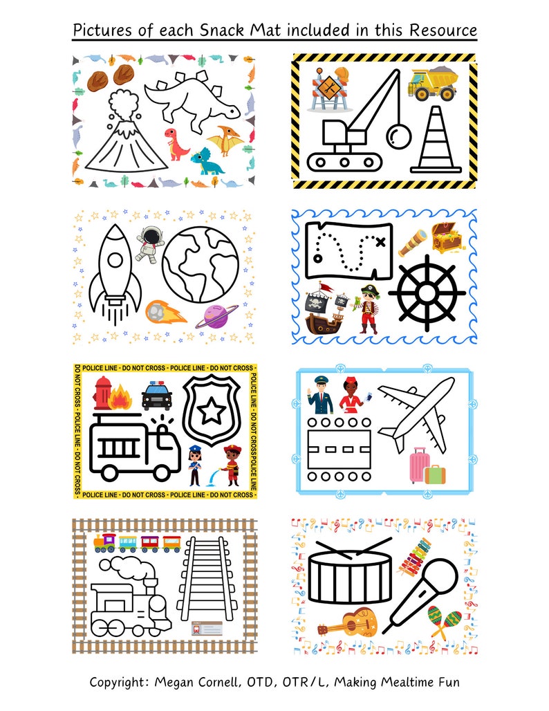 Kids Favorites Snack Mats, Printable Placemats for Picky Eaters, Making ...