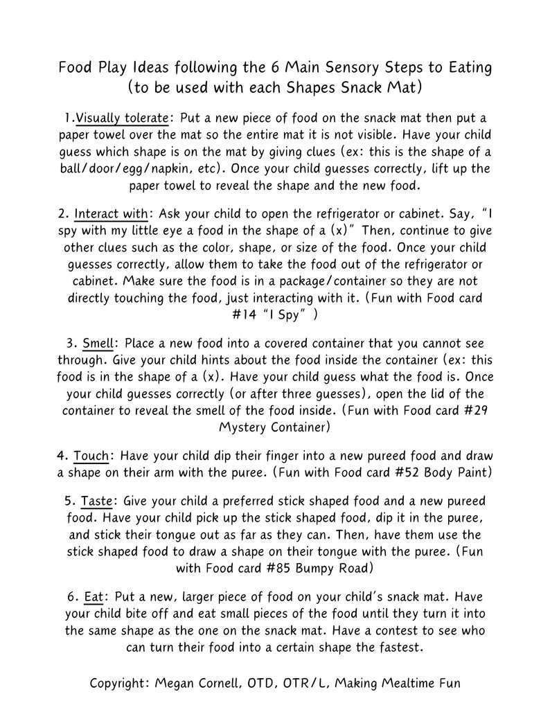 Shapes Snack Mats: Fun Food Play Placemats (digital Download) - Etsy