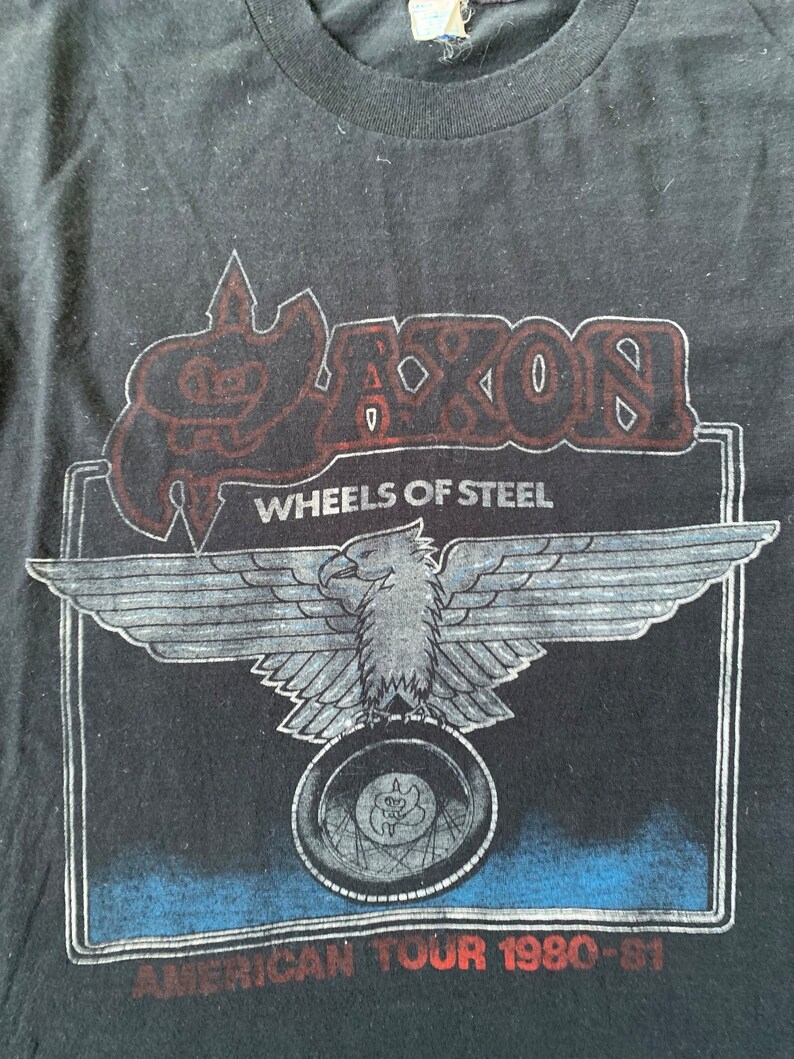 Vtg Saxon 1981 Wheels of Steel T-shirt - Etsy
