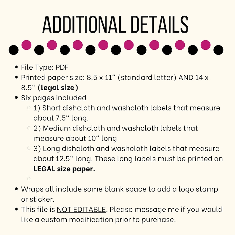 PRINTABLE Washcloth Wraps, Knitted Cloth Label, Craft Fair Display Tags ...