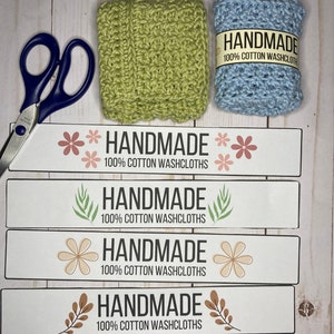 PRINTABLE Washcloth Wraps, Knitted Cloth Label, Craft Fair Display Tags ...