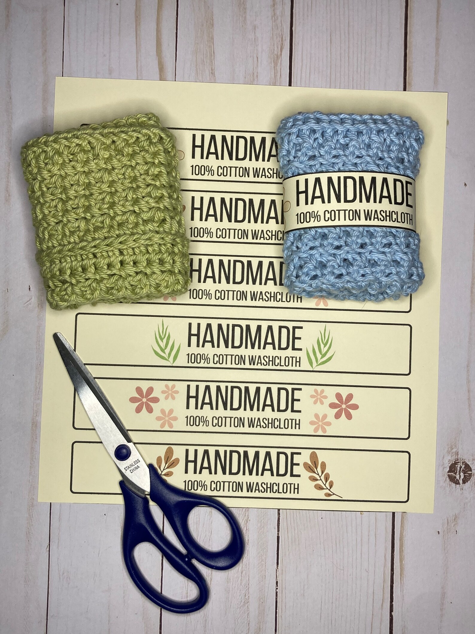 PRINTABLE Washcloth Wraps, Knitted Cloth Label, Craft Fair Display Tags ...