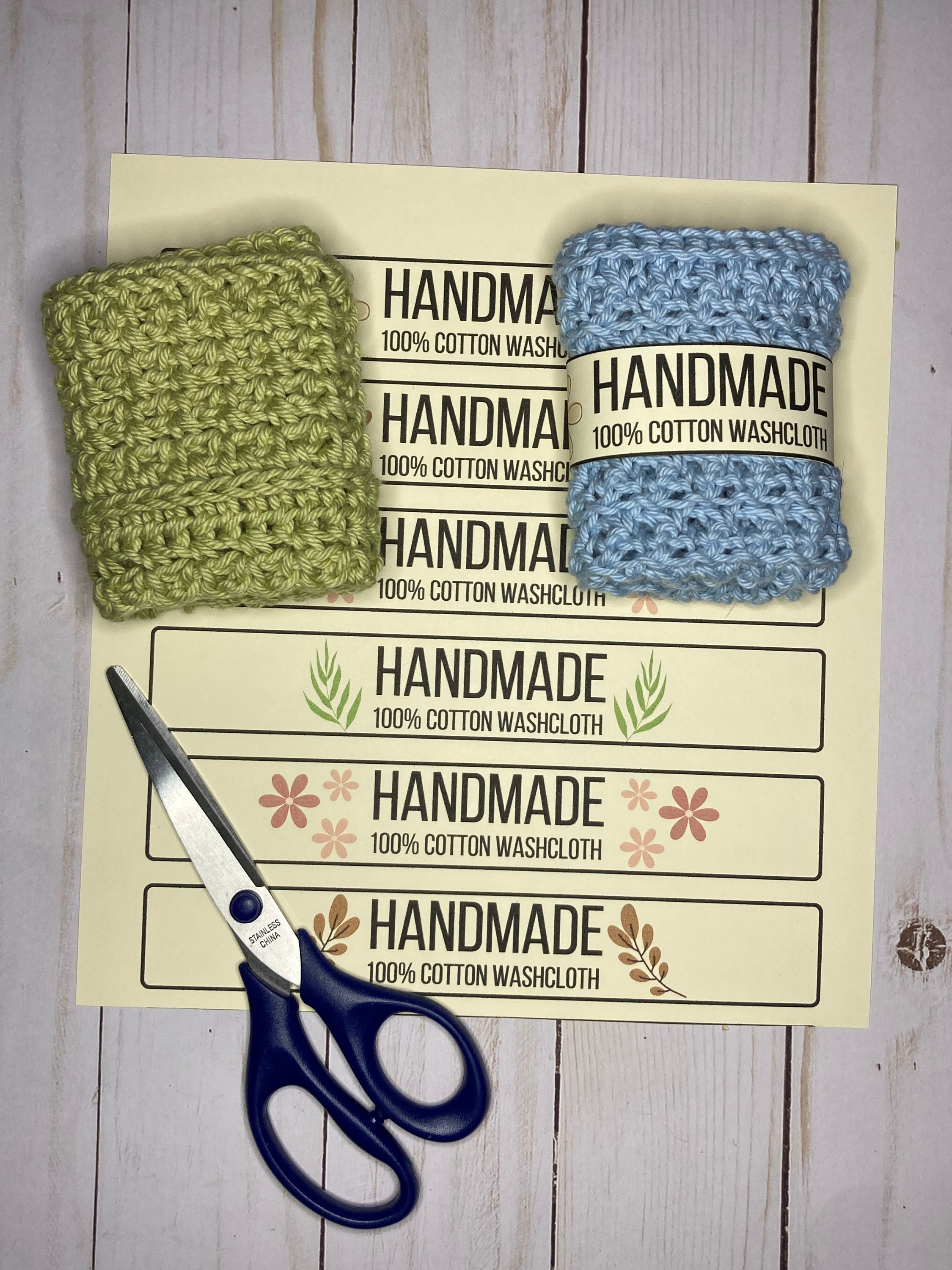 PRINTABLE Washcloth Wraps, Knitted Cloth Label, Craft Fair Display Tags ...
