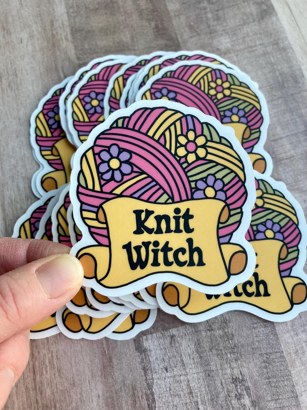 Knitting Sticker, Hand Drawn Sticker, Transparent Floral Sticker ...