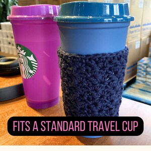 Crocheted Cup Cozy PATTERN - Reusable Coffee Sleeve - Crochet Cotton ...