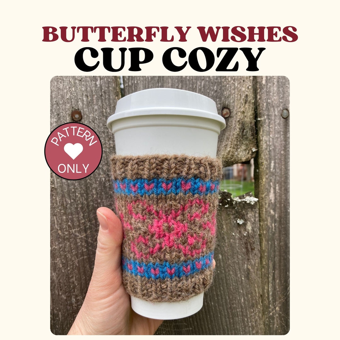 Knitted Cup Cozy PATTERN, Knitting Pdf Download, Quick Knitted Gift ...
