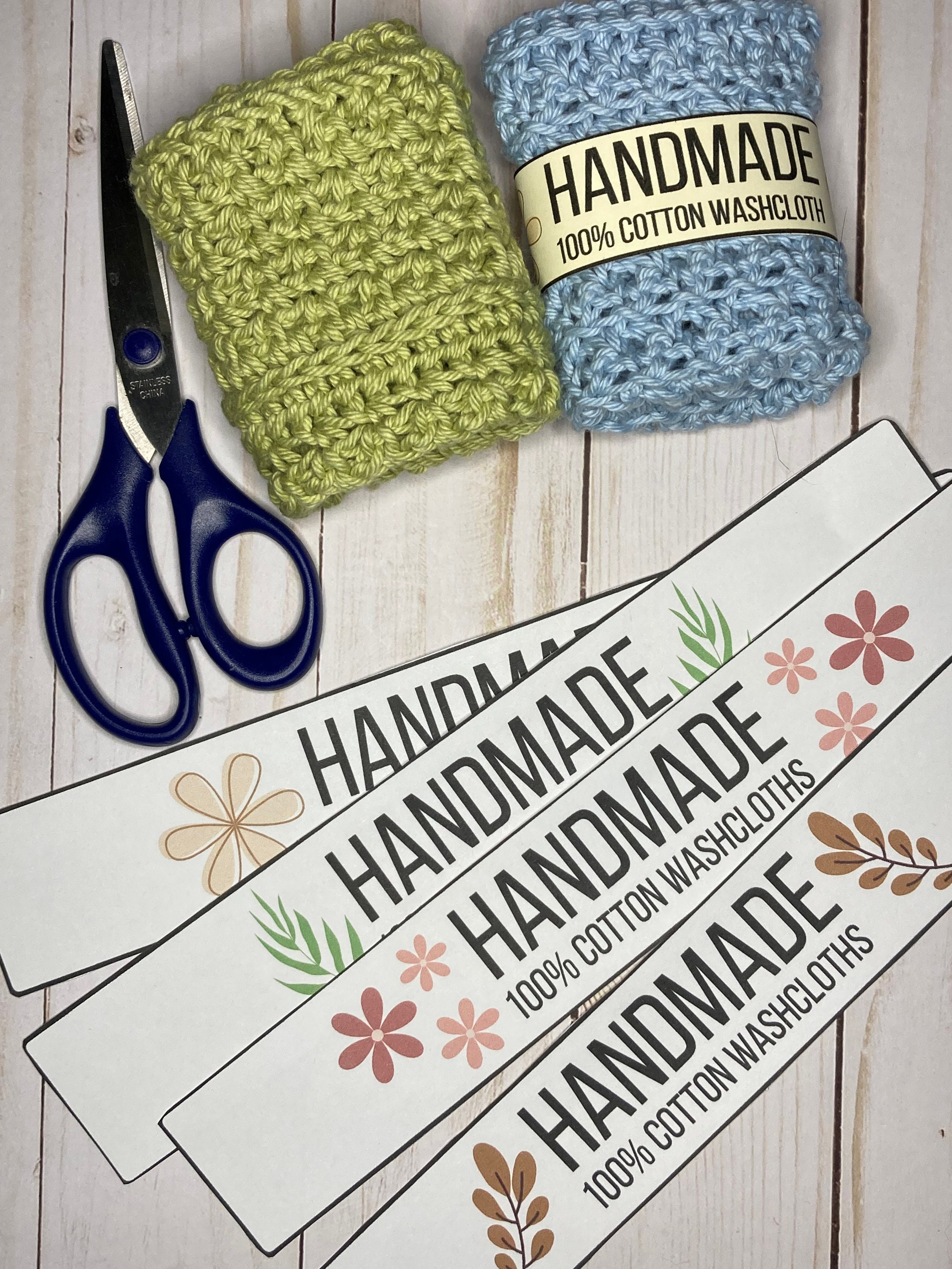 PRINTABLE Washcloth Wraps, Knitted Cloth Label, Craft Fair Display Tags ...