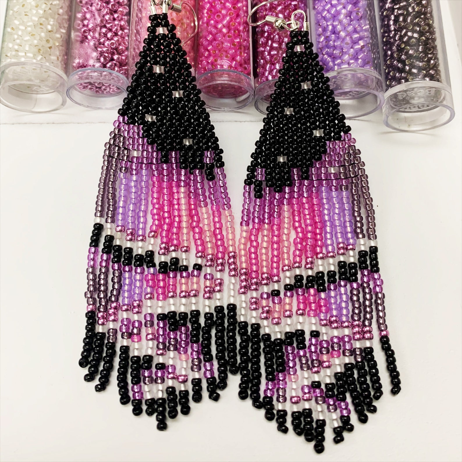 Northern Lights Earrings/ Aurora Borealis Beaded Earrings/ Colorful ...