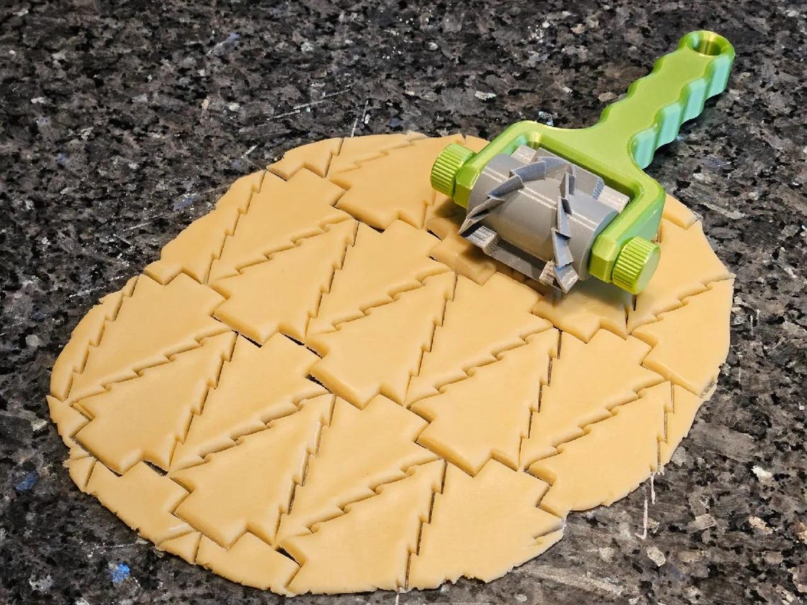 3D Printed Christmas Tree Cookie Roller Cutter - Etsy