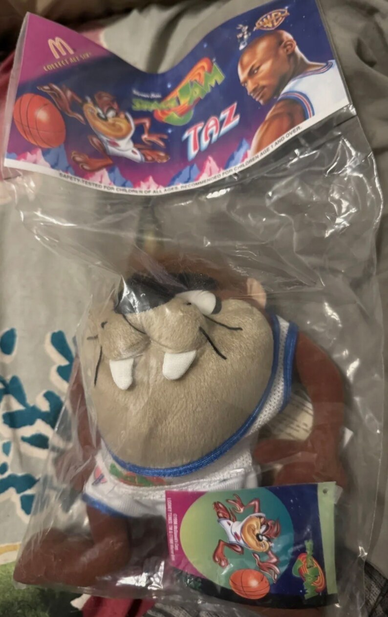 Vintage 1996 Mcdonald's Space Jam TAZ Plush Stuffed Animal Toy Sealed ...