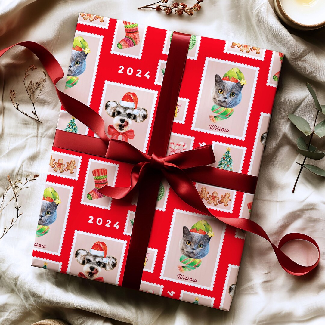 Unique Pet Photo Wrapping Paper, Custom Gift Wrap for Pet Owners ...