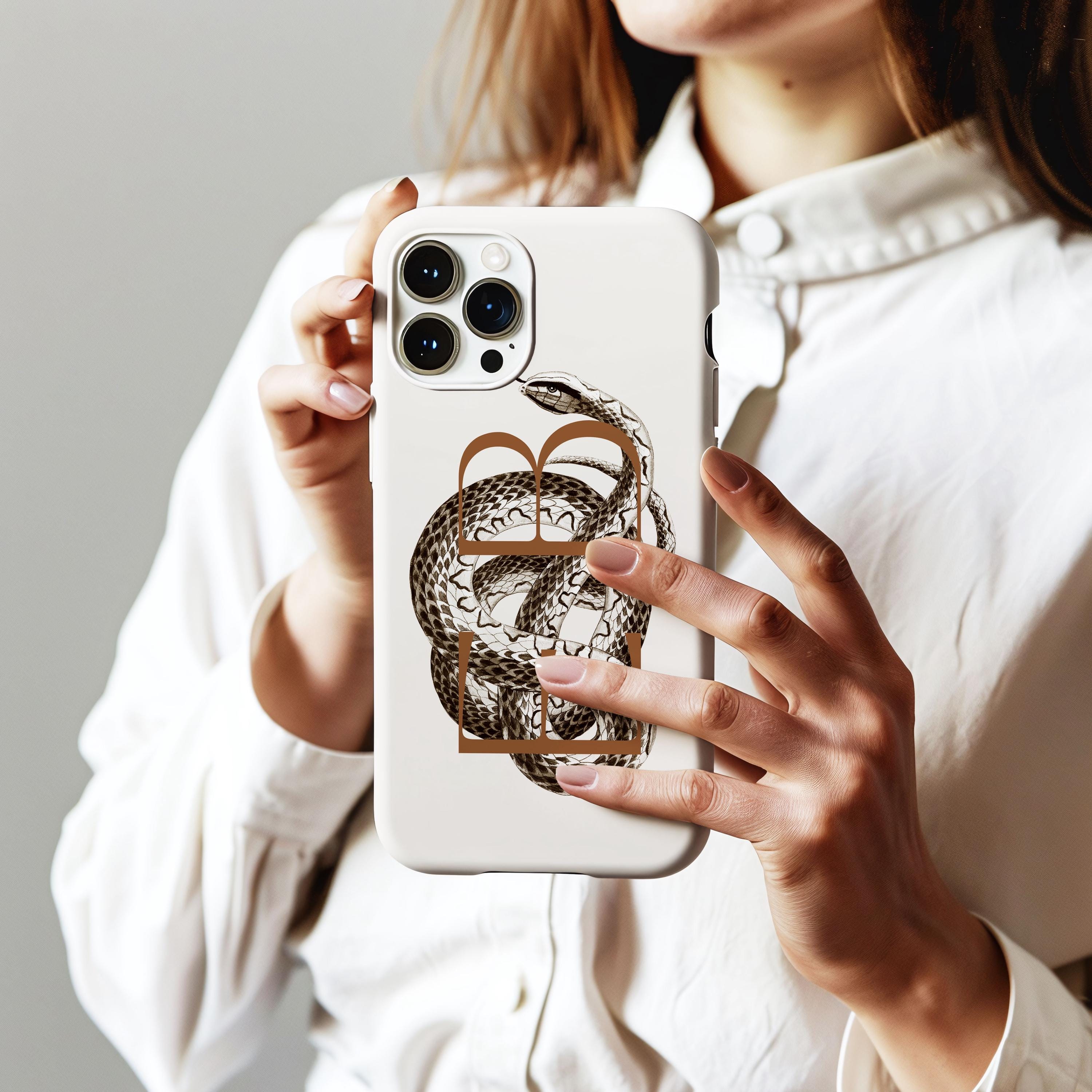 Custom Initials Snake Zodiac Magsafe Phone Case, for iPhone 16 15 14 13 ...