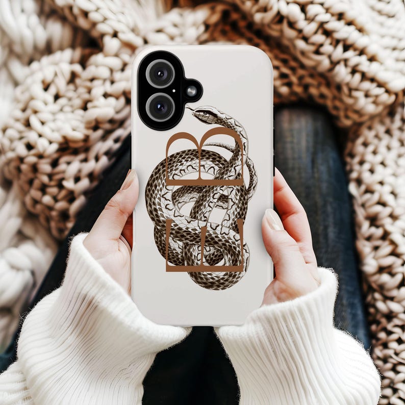 Custom Initials Snake Zodiac Magsafe Phone Case, for iPhone 16 15 14 13 ...