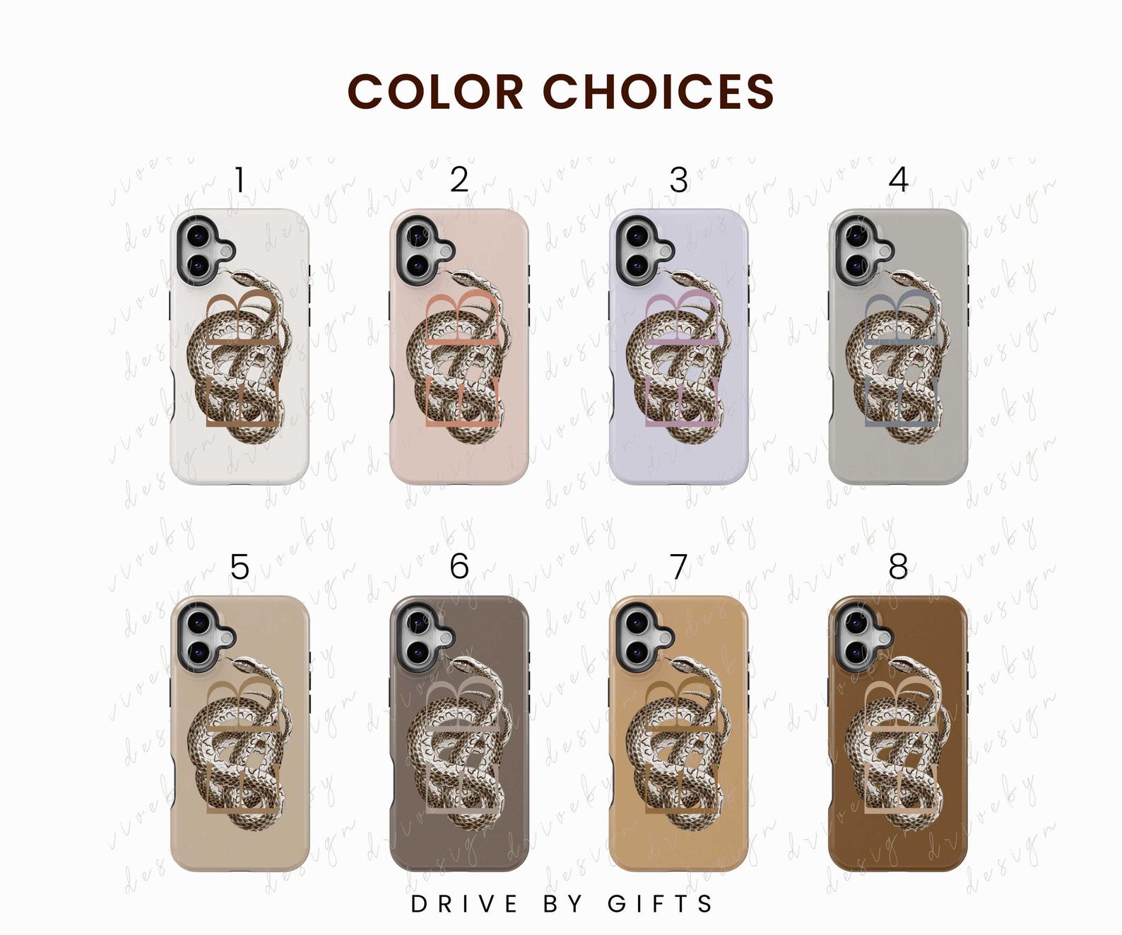 Custom Initials Snake Zodiac Magsafe Phone Case, for iPhone 16 15 14 13 ...