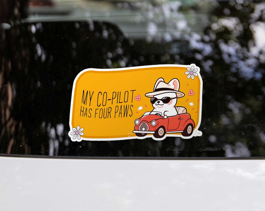 Dog Co-pilot Car Bumper Sticker: Waterproof Vinyl Decal - Etsy
