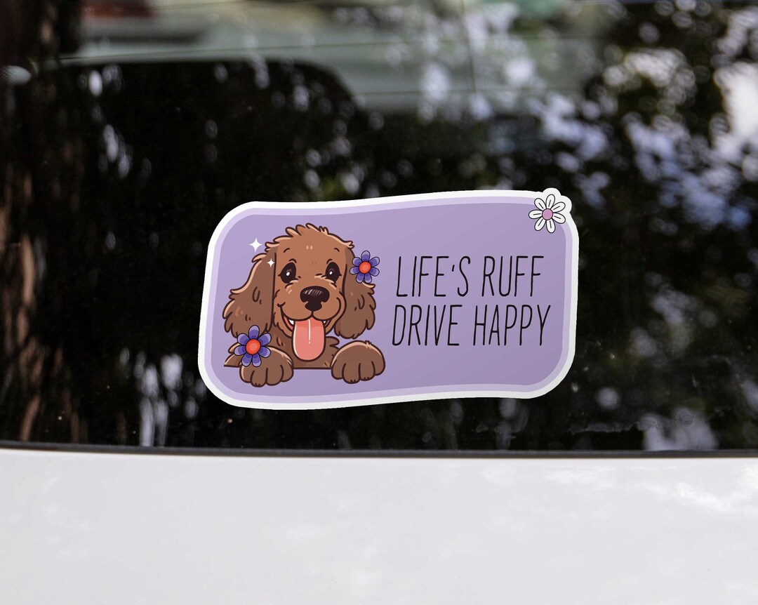 Life's Ruff Dog Bumper Sticker: Waterproof Vinyl, 8x4 Inches - Etsy