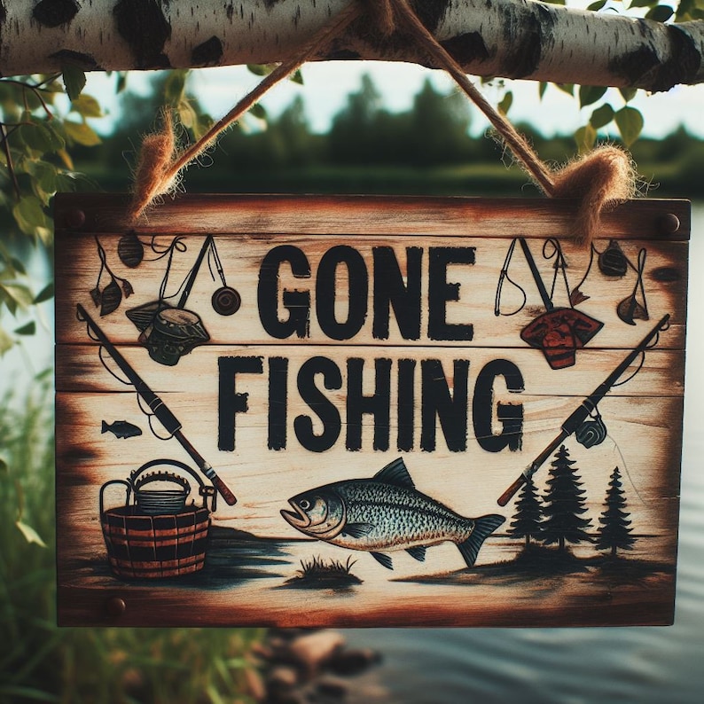 Gone Fishing Sign - Etsy