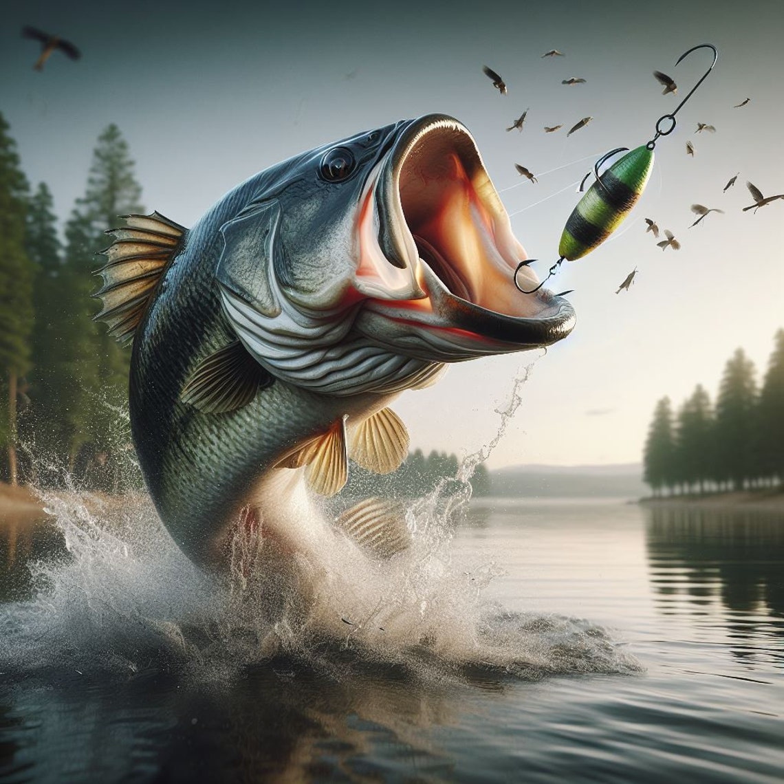 Large Mouth Bass Fishing - Etsy