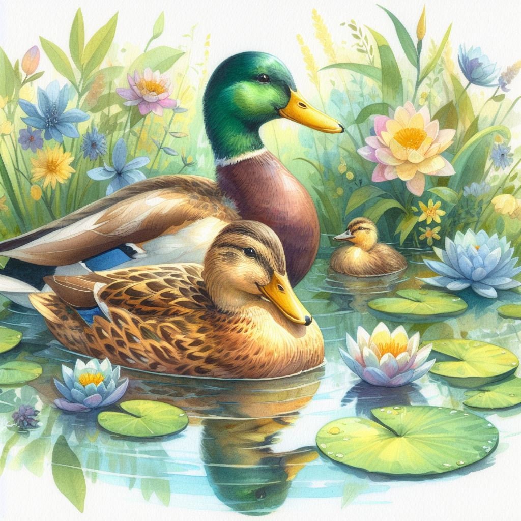 Ducks Watercolor Painting - Etsy