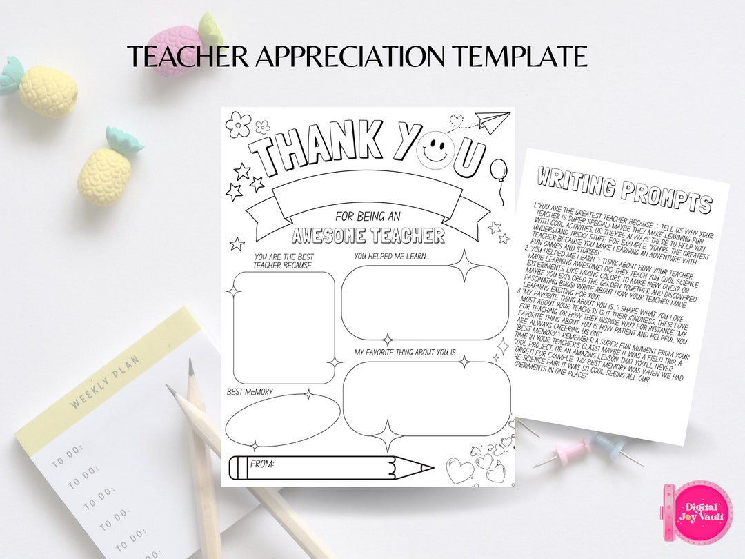 Teacher Appreciation Printable Teacher Appreciation Week Gift Thank You ...