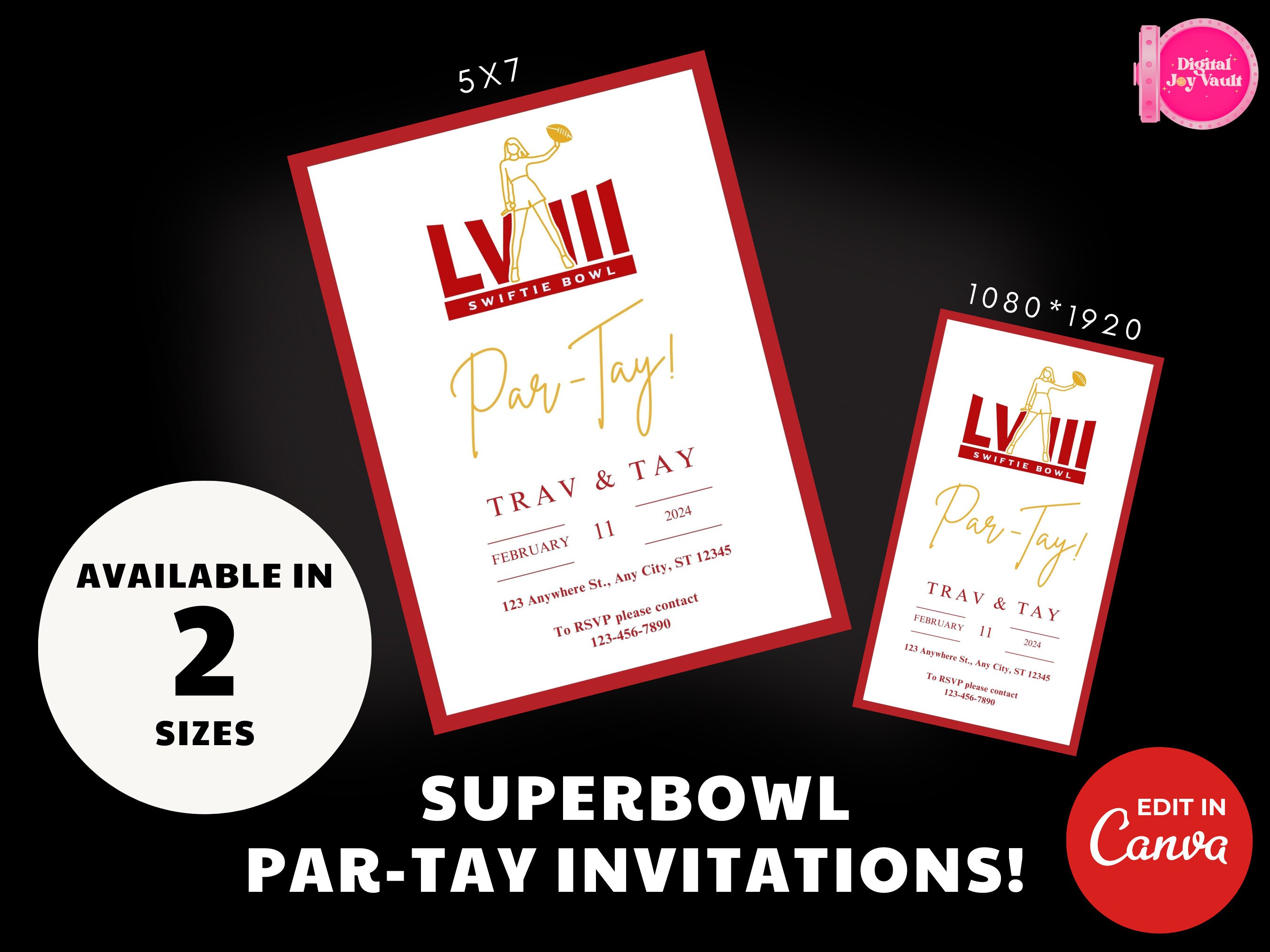 Taylor Swift Super Bowl Party Invitation , Taylor Swift Kelce Superbowl ...