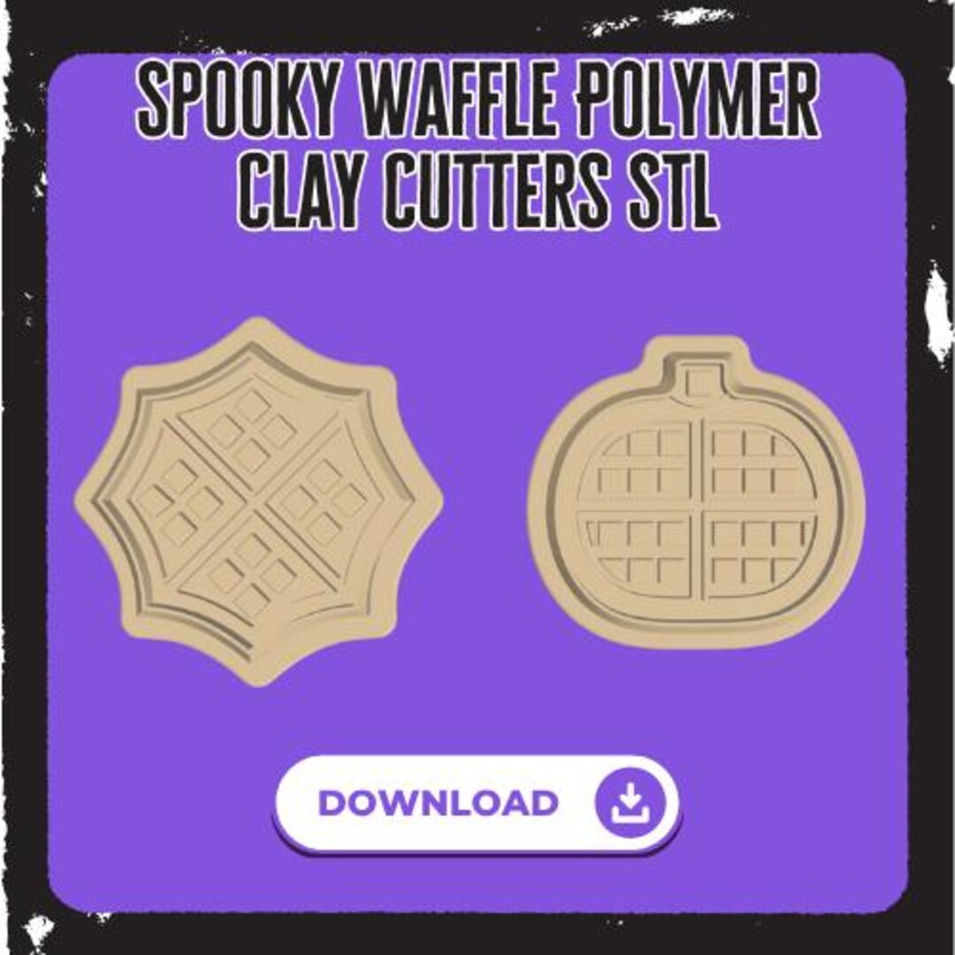 Spooky Waffle Polymer Clay Cutters Digital STL, Cobweb and Pumpkin ...