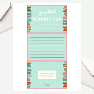 Printable You Make Reading Fun Gift Card Trifold Template - Etsy