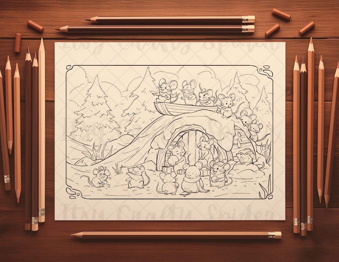 Coloring Book Page | Illustration | Cozy Coloring | Winter Coloring ...