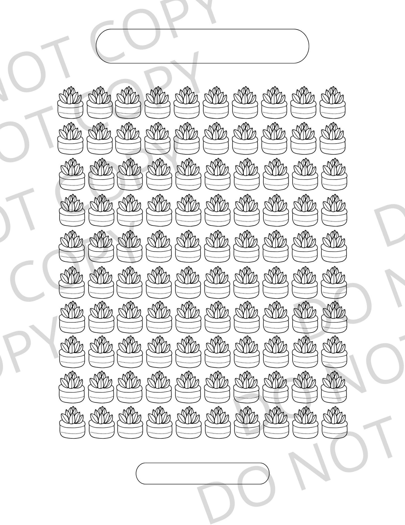 Digital or Printable Tracker Templates Set of 4 - Succulent Plants ...