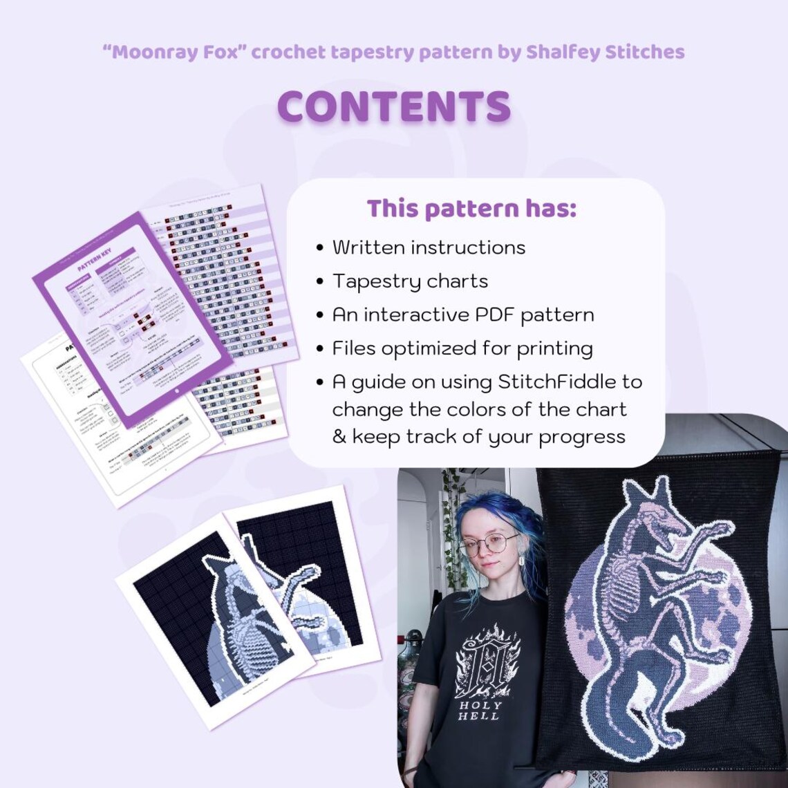 Moonray Fox - Crochet Tapestry Pattern | DIGITAL DOWNLOAD - Etsy