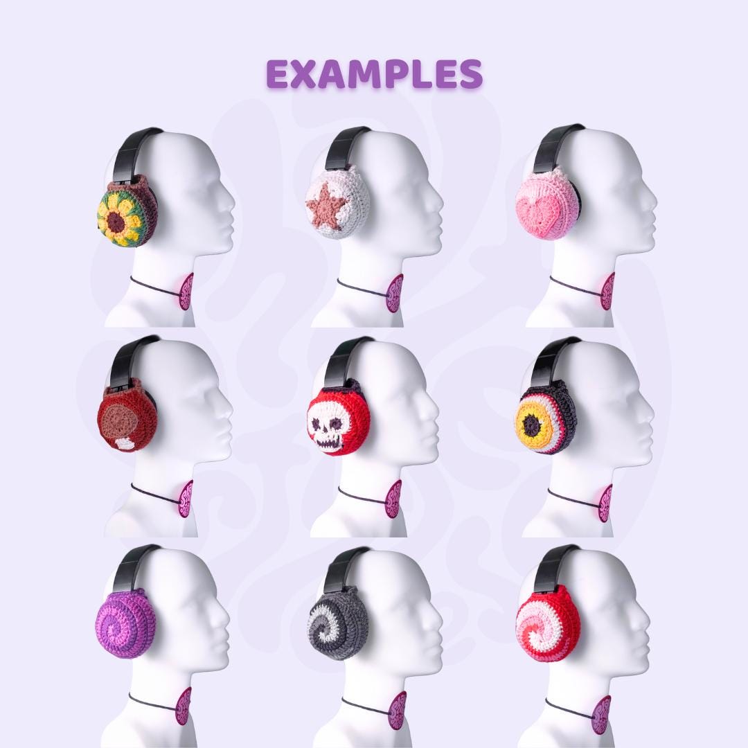 Headphone Covers (10 Designs) - Crochet Pattern | DIGITAL DOWNLOAD - Etsy