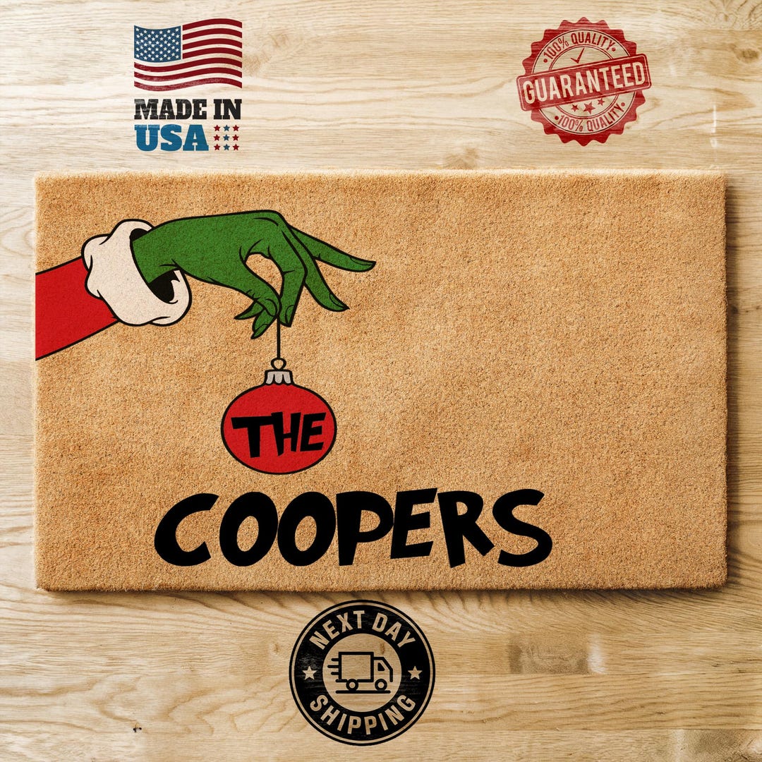 Custom Grinch Doormat, Housewarming Gifts, Christmas Doormat, Coir ...